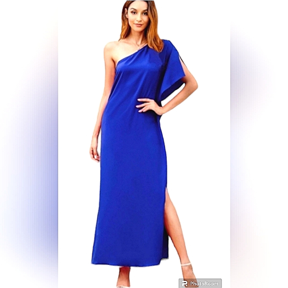Beautiful Cobalt Blue Goddess Greek Style Dress Nwot - Gem